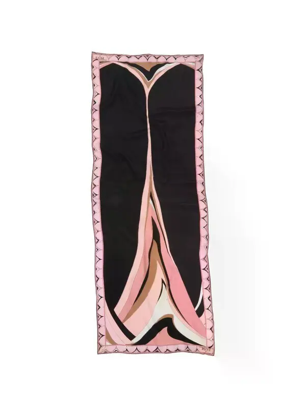 Emilio Pucci Fari Print Crepe De Chine Stole - Black