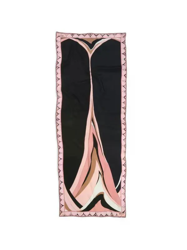 Emilio Pucci Fari Print Crepe De Chine Stole - Black
