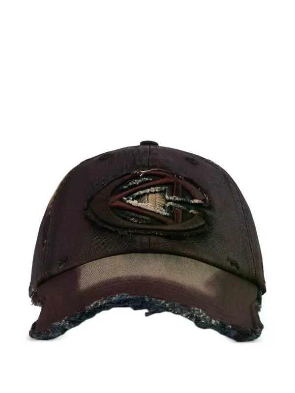 Camper Distressed Patch Cap - Brown