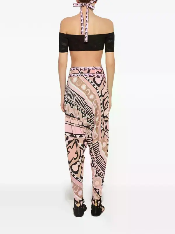 Emilio Pucci Printed Flowing Pants With Belt
