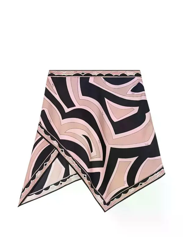 Emilio Pucci Labirinto Print Silk Scarf Skirt - Black