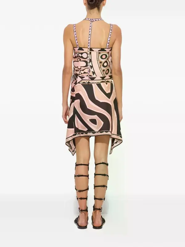 Emilio Pucci Labirinto Print Silk Scarf Skirt - Black
