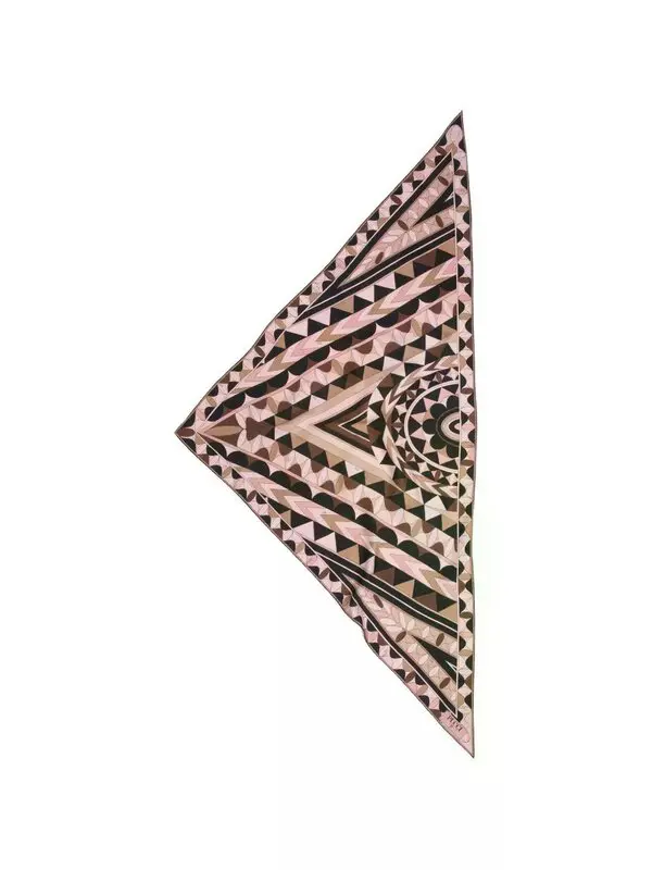 Emilio Pucci Manuba Print Silk Triangle Scarf - Pink