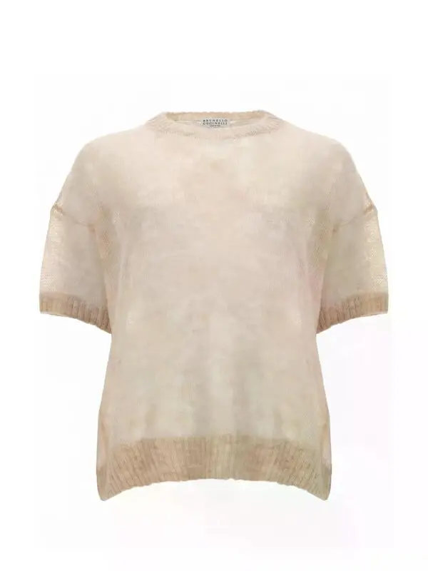 Brunello Cucinelli Short-sleeve Knitted T-shirt - Neutrals
