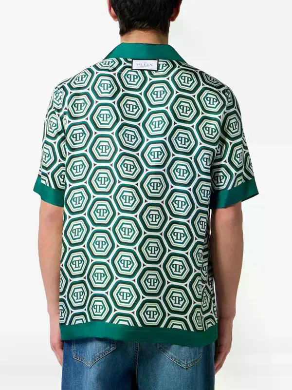 Philipp Plein Monogram Silk Bowling Shirt