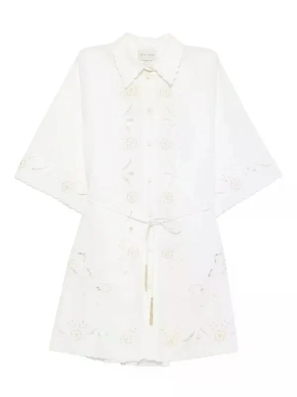 FORTE_FORTE Floral Embroidered Dress - White