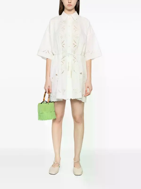 FORTE_FORTE Floral Embroidered Dress - White