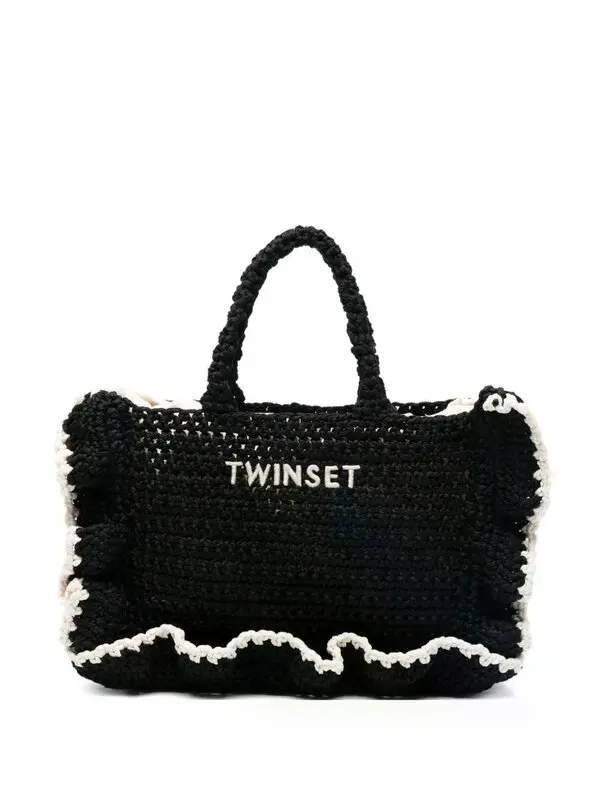 TWINSET Ruffled Tote Bag - Black