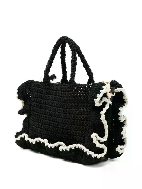 TWINSET Ruffled Tote Bag - Black