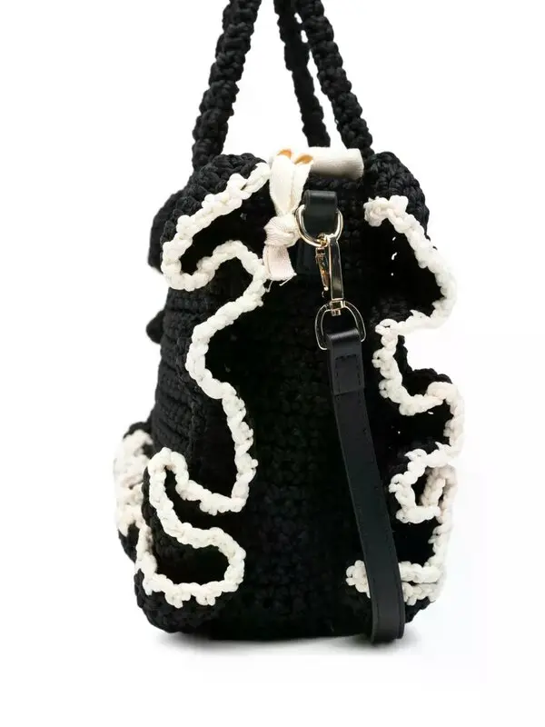 TWINSET Ruffled Tote Bag - Black