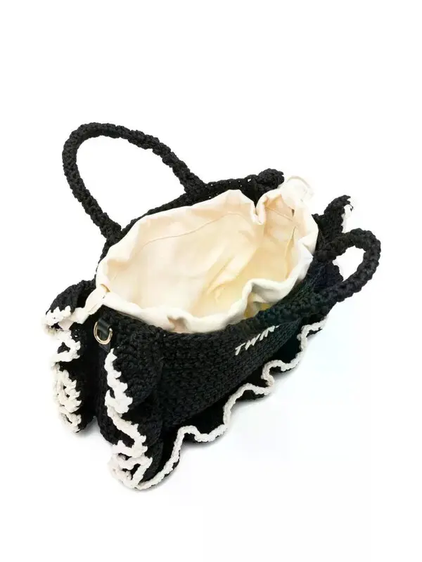 TWINSET Ruffled Tote Bag - Black
