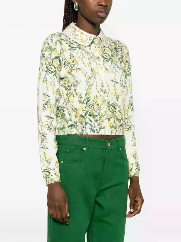 Alice + Olivia Printed Collared Cardigan