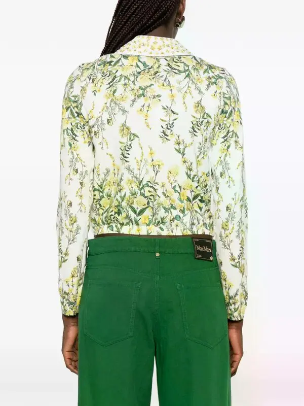 Alice + Olivia Printed Collared Cardigan