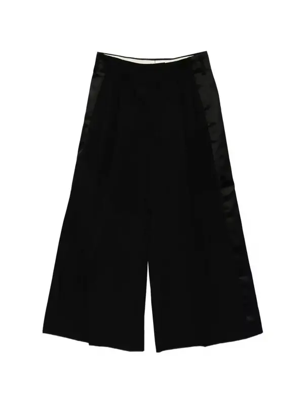 Comme Des Garçons Satin-panelled Pleated Trousers