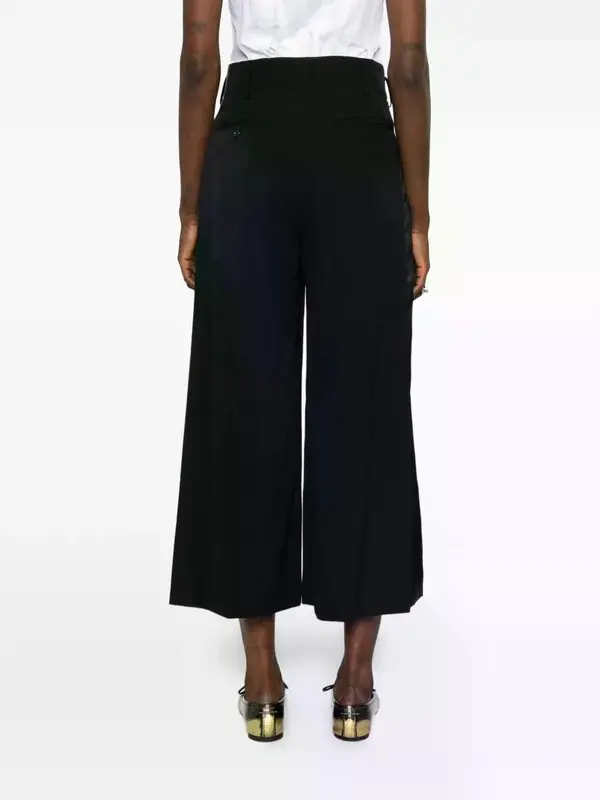 Comme Des Garçons Satin-panelled Pleated Trousers
