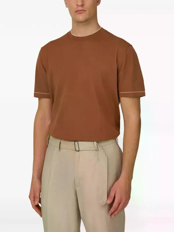 Boggi Milano Cotton Crêpe Knit T-shirt - Orange