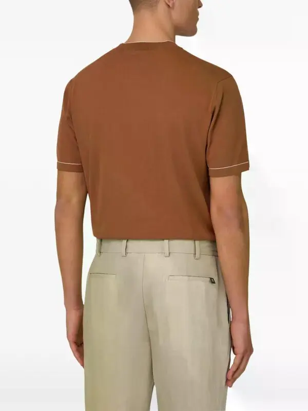 Boggi Milano Cotton Crêpe Knit T-shirt - Orange