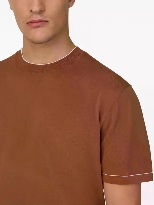 Boggi Milano Cotton Crêpe Knit T-shirt - Orange