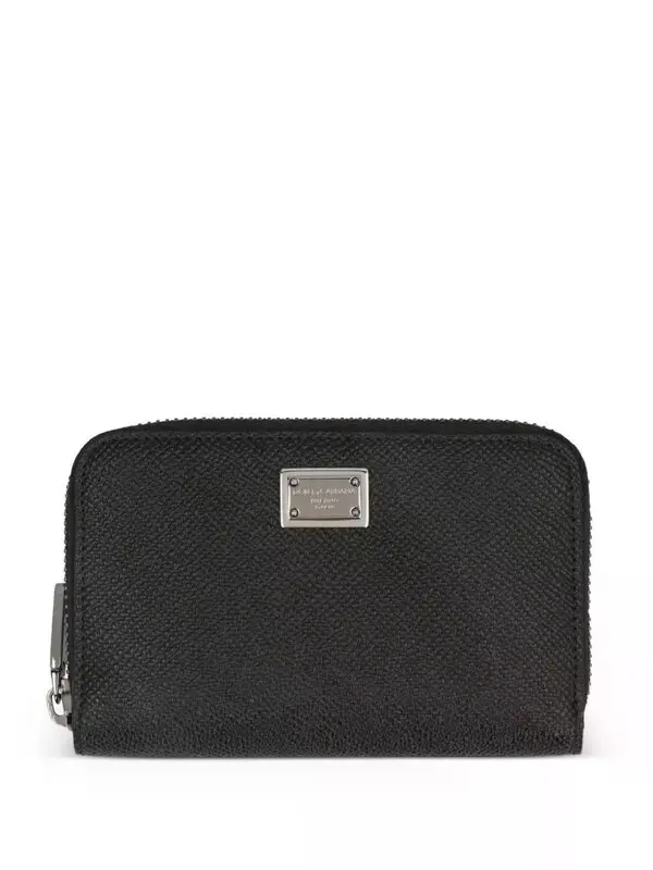 Dolce & Gabbana Zip Logo-plaque Wallet - Black
