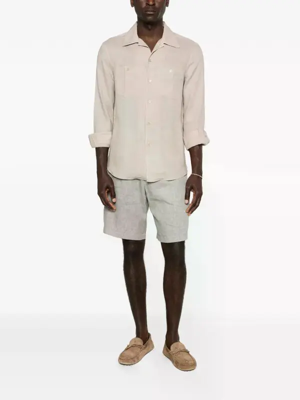 Brunello Cucinelli Herringbone Pleated Shorts - Grey