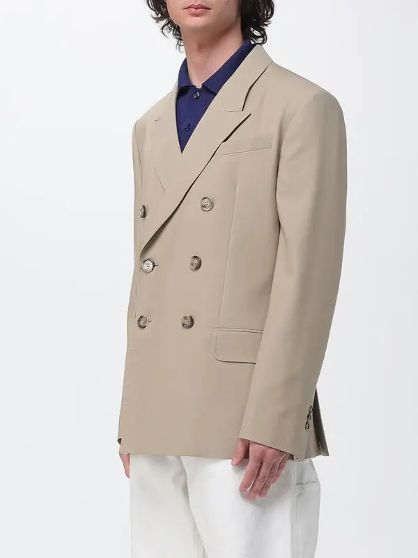 AMI Paris Double-breasted Virgin Wool Blazer - Beige
