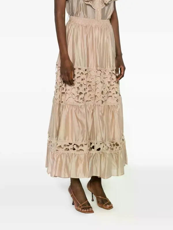 PAPER LACE Lace Tiered Skirt
