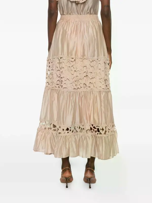 PAPER LACE Lace Tiered Skirt