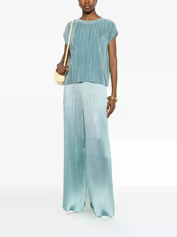 JOSEPH Plissé Palazzo Pants - Blue