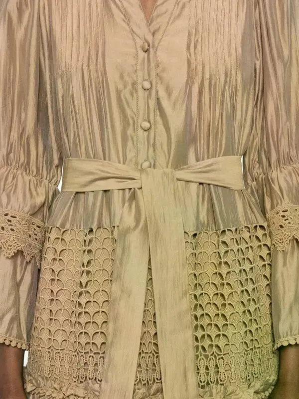 PAPER LACE Lace Ruffled Midi Dress