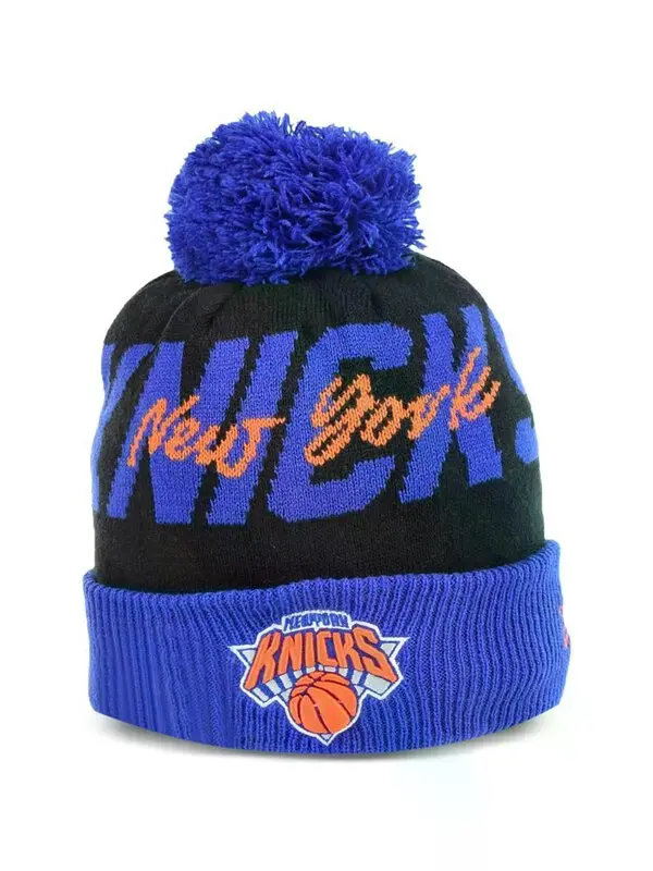 New Era New York Knicks Cuffed Pom-pom Beanie - Black