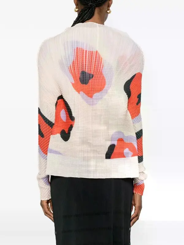 Issey Miyake Verve Pleats Floral Jacket - Neutrals