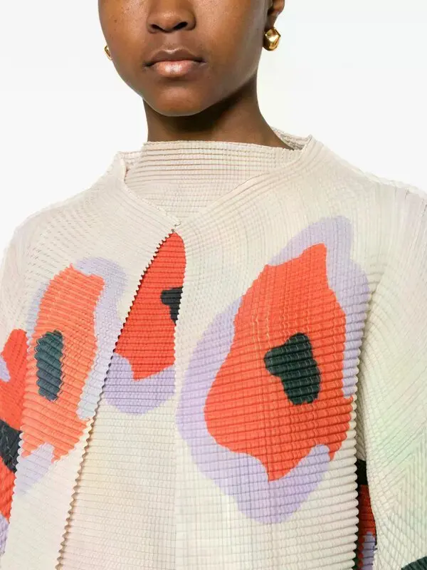Issey Miyake Verve Pleats Floral Jacket - Neutrals