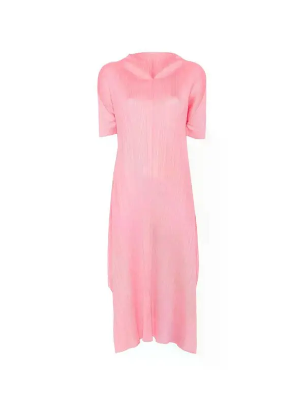 Issey Miyake Monthly Colors: March Pleated Midi Dress - Pink