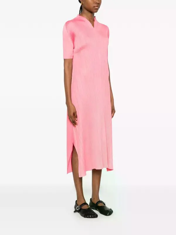 Issey Miyake Monthly Colors: March Pleated Midi Dress - Pink