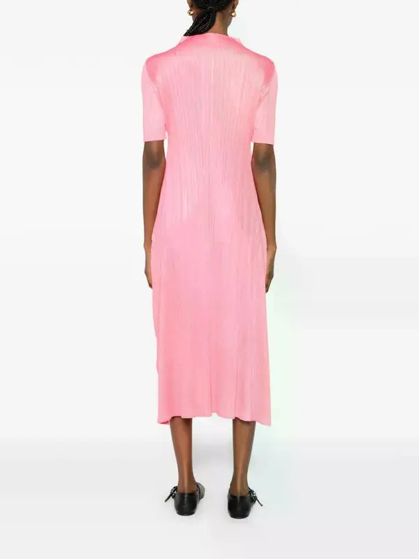 Issey Miyake Monthly Colors: March Pleated Midi Dress - Pink