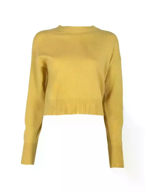 Le Kasha Menorca Cropped Round-neck Sweater - Yellow