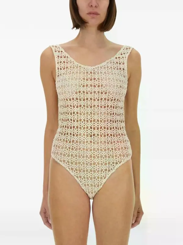 ALYSI Macramé Bodysuit - Neutrals