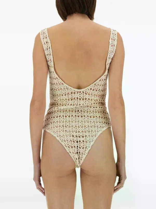 ALYSI Macramé Bodysuit - Neutrals