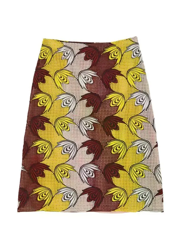 Marni Leaf-print Skirt - Yellow