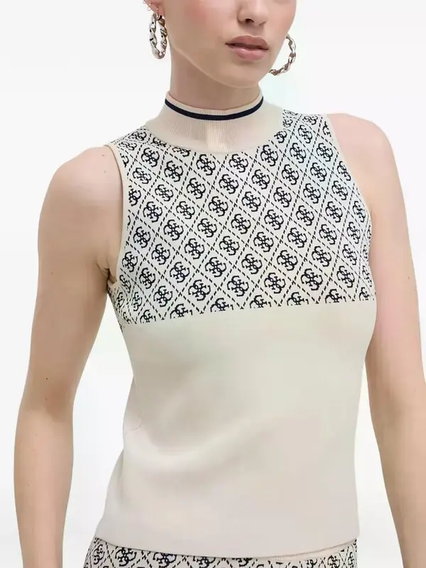 Guess Patterned High-neck Tank Top