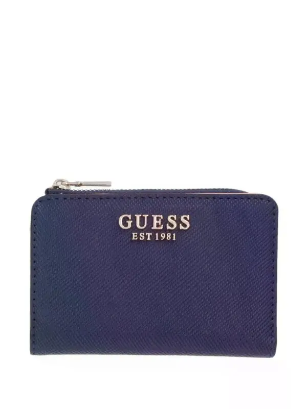 Guess Logo Zip Wallet - Blue