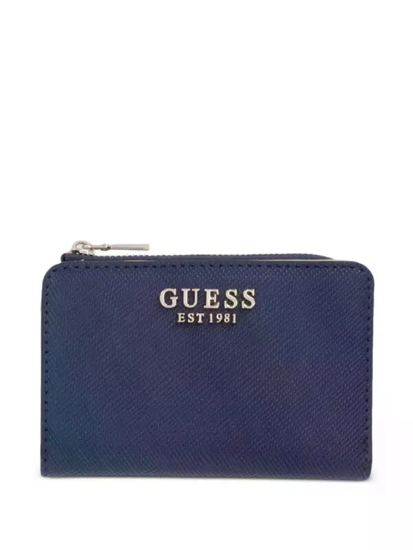 Guess Logo Zip Wallet - Blue
