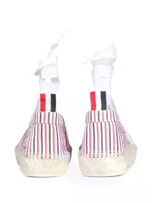 Thom Browne Seersucker Striped Espadrilles - White