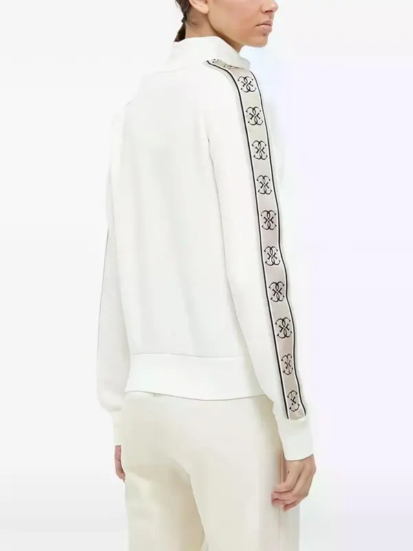 Guess Logo Tape Zip Sweatshirt - Neutrals