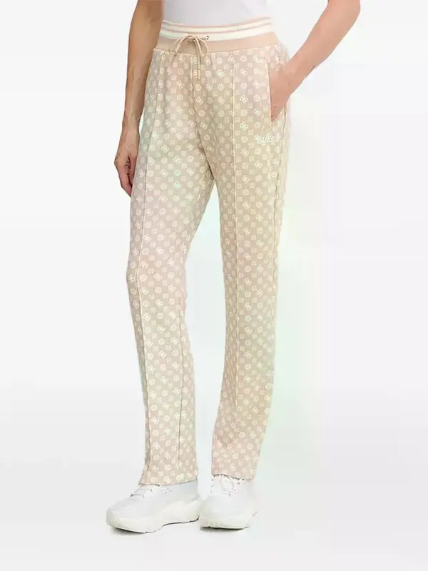 Guess Logo-pattern Track Pants - Neutrals