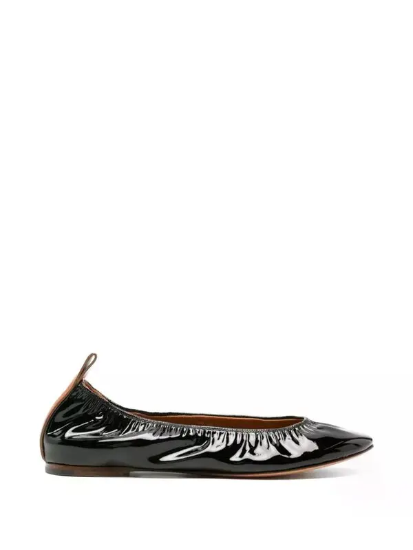 LANVIN Patent-leather Slip-on Ballet Flats - Black