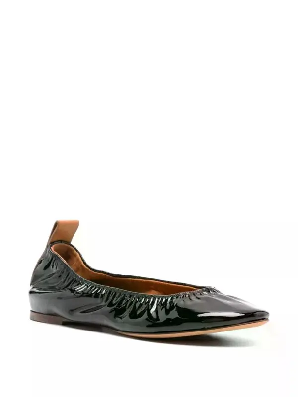 LANVIN Patent-leather Slip-on Ballet Flats