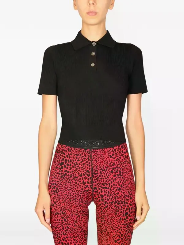 Michael Kors Logo Button Polo Top
