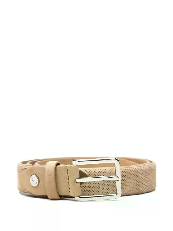 Brioni Perforated Buckle Belt - Neutrals