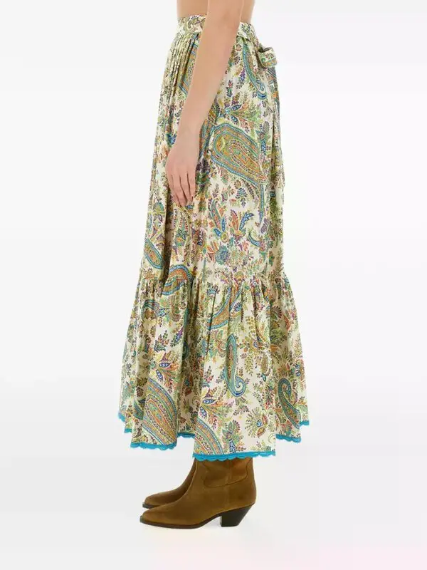 Etro Paisley Tiered Maxi Skirt - Green